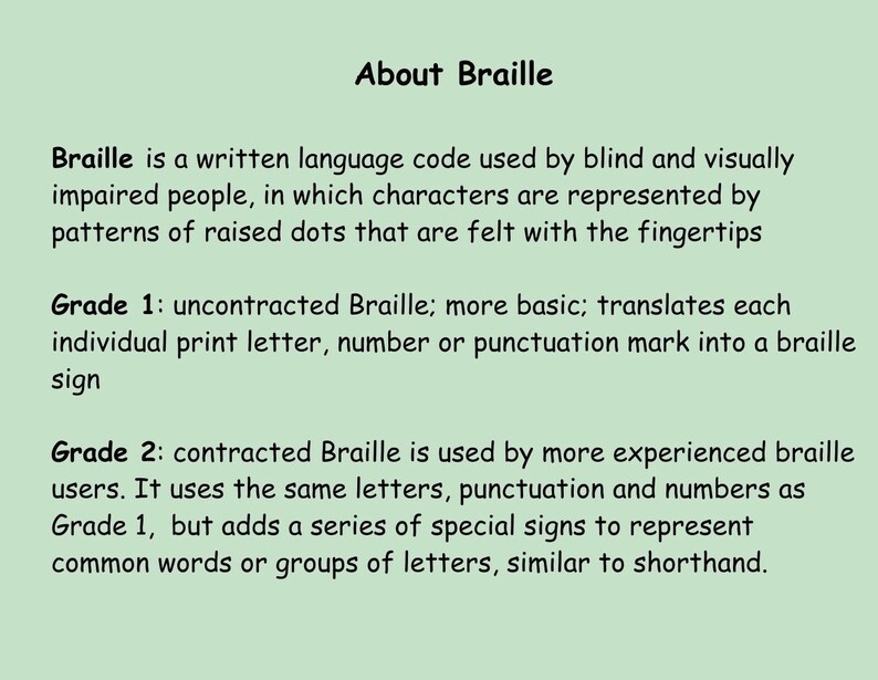 Braille Raised Tactile ABC Alphabet Flashcards for Learning Braille ...