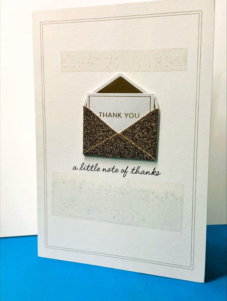 Braille and Tactile Thank You Greeting Card for Blind and Visually ...