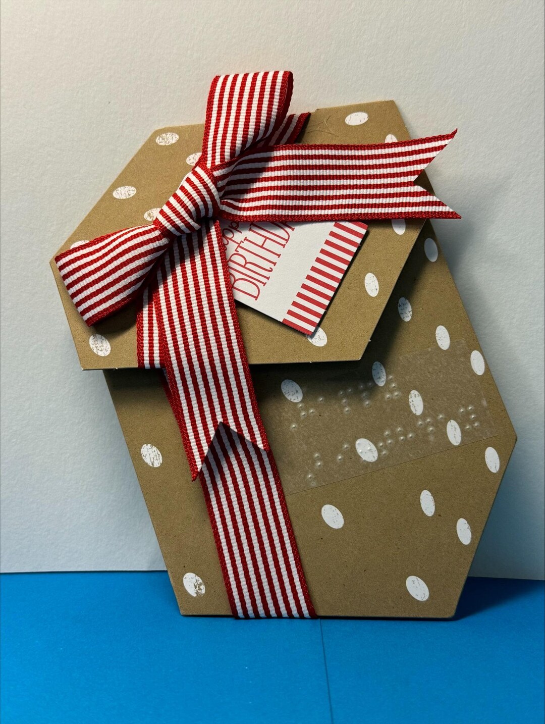 Braille Birthday Card - 3D Tactile Gift Box With Ribbon - Etsy