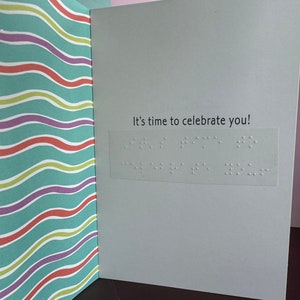 Braille Congratulations / Celebration Greeting Card With Tactile Features Gift for Blind and ...