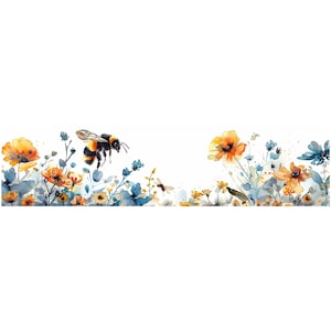 12 Bumblebee Border PNG Clipart, Bee Flowers Border Clipart PNG ...