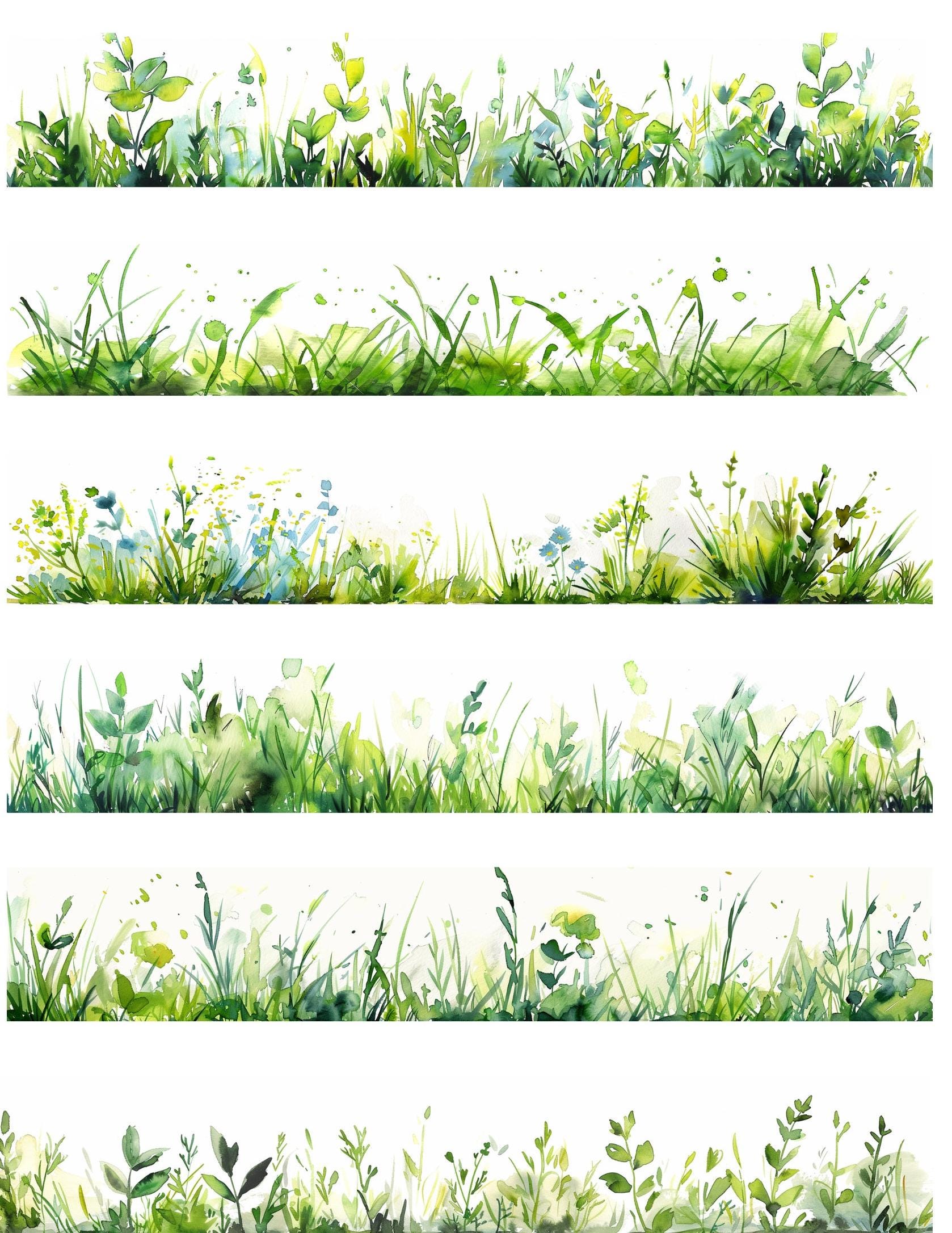 Grass Border Clipart, Grass Lawn Bundle, Grass Clip Art, Grass ...