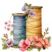 16 Vintage Spools Cliparts, PNG Clipart, Watercolor Spools. Printable ...