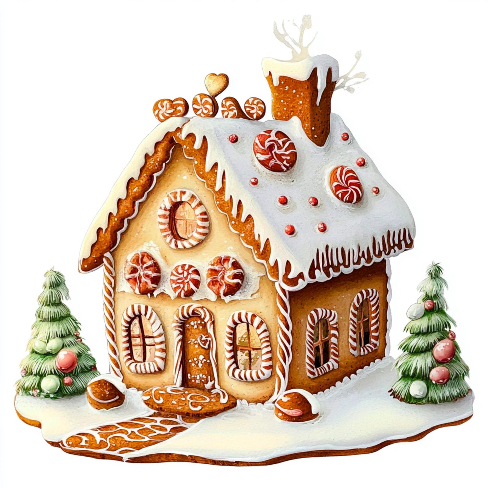 Christmas Gingerbread House Clipart: Festive Holiday Illustration ...