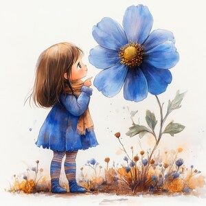 Watercolor Baby Girl Clipart: Flower Illustrations (JPG) - Etsy