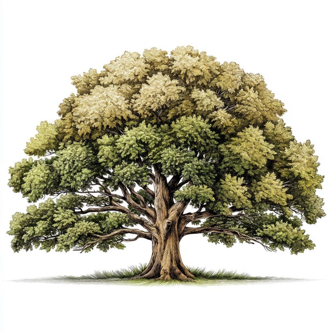 12 Oak Tree Clipart PNG, Watercolor Oak Transparent Background, Autumn ...