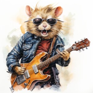 15 Hamster Rockstar Cliparts, Jpg Hamster Image, Hamster Playing Guitar ...