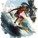 Surfing Girl Watercolor Clipart: Beach Summer Graphics (JPG) - Etsy