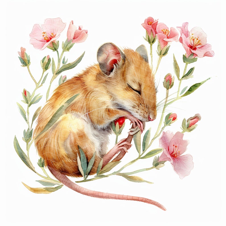 20 Mouse in a Flower Cliparts, JPG Image of a Mouse in a Flower ...