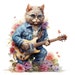 12 Rocker Cat Cliparts, PNG Rockstar Cat Image, Cat Musician, Cat ...