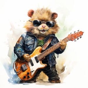 15 Hamster Rockstar Cliparts, Jpg Hamster Image, Hamster Playing Guitar ...