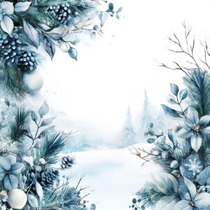 Christmas Watercolor Frame Clipart: Festive Winter Borders (digital ...