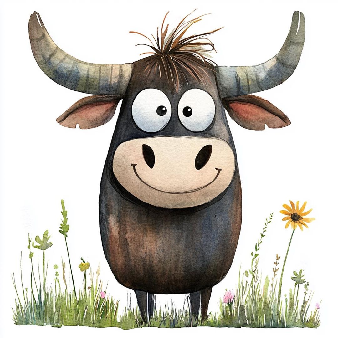 155 Watercolor Cute Animals Clipart, Funny Animal PNG, Watercolor ...