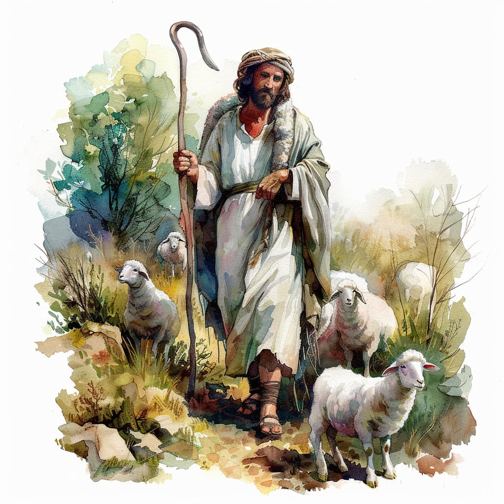 24 Paquete de imágenes prediseñadas de Jesús pastoreando ovejas, Jesús ...