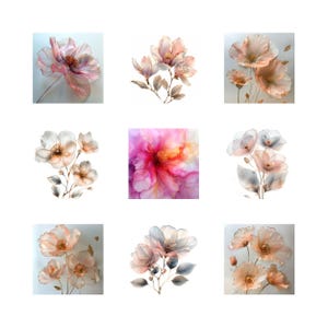 Abstract Watercolor Flower Clipart Bundle (digital Download) - Etsy