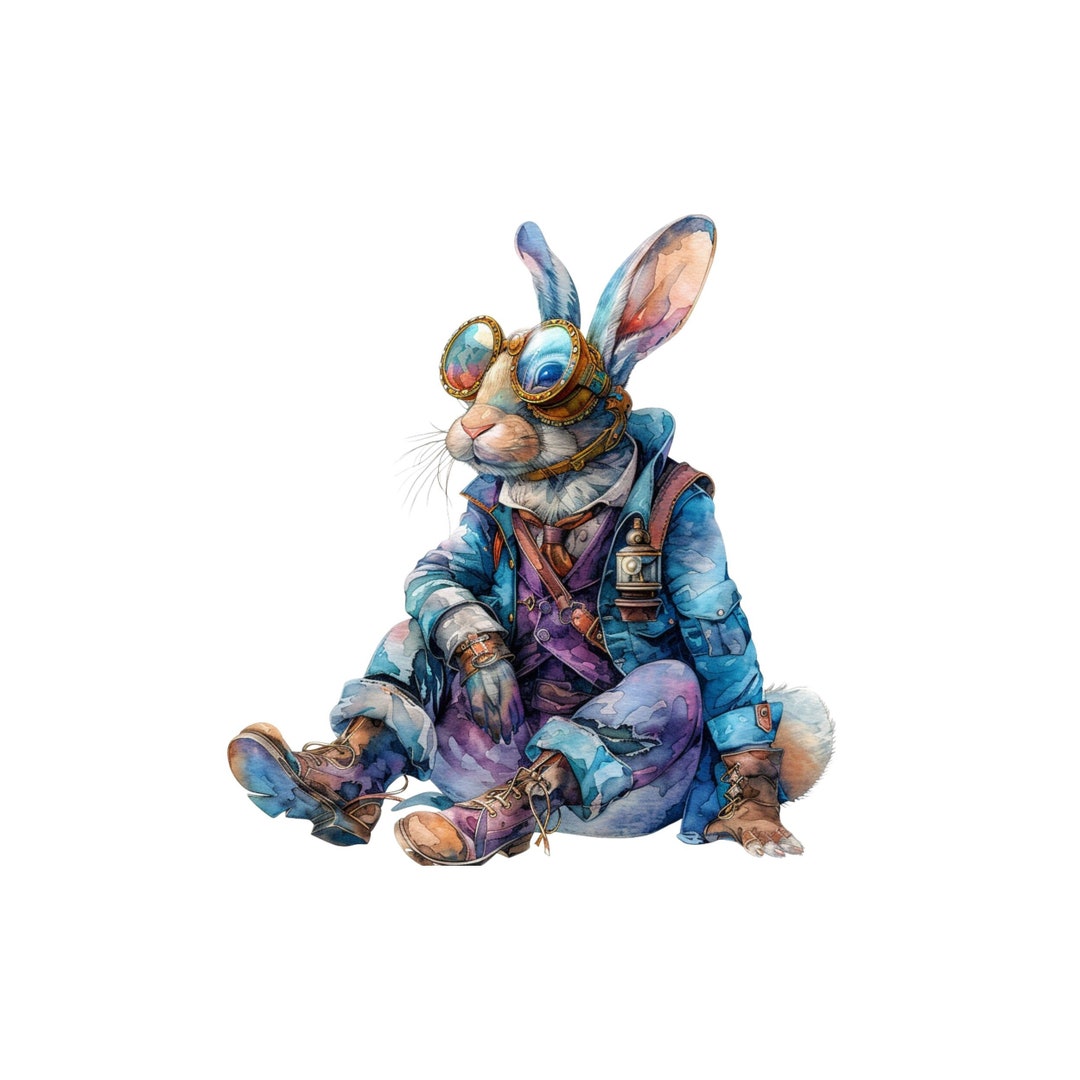 12 PNG Cyber Bunny Character Clipart, Rabbit Clipart, Cyber Bunny ...