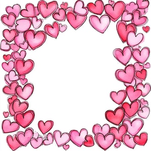 12 PNG Frame of Hearts, Transparent Background Valentines Day Clipart ...