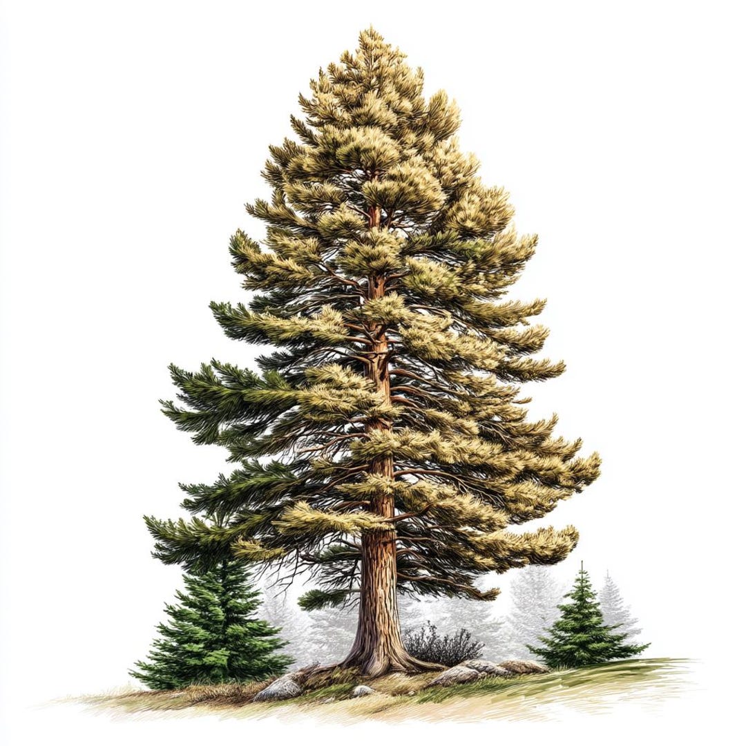 12 PNG Pine Tree Clipart, Watercolor Pine Transparent Background ...