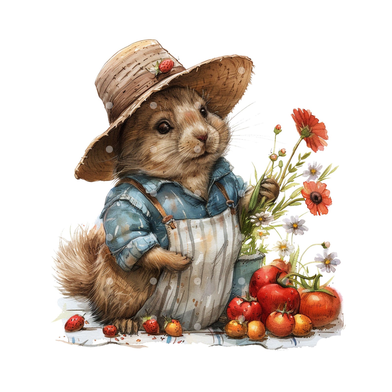 12 Cute Cooking Gopher Clipart, PNG, Gopher Printable Watercolor ...