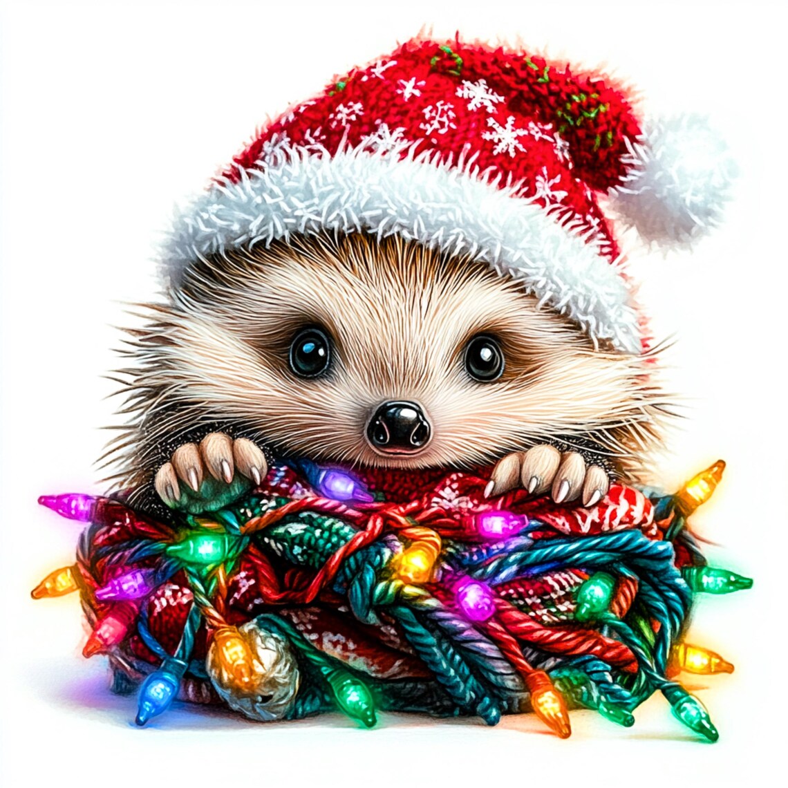 Christmas Hedgehog Clipart: Festive Holiday Animal Art (digital ...