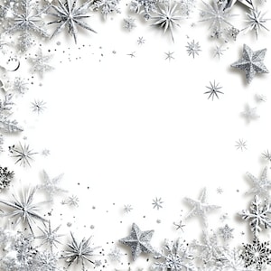 Snowflake Frame Digital Images: Christmas Winter Clipart (jpg), Spring ...