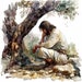 Jesus Praying Watercolor Clipart: Gethsemane Easter Art (digital ...