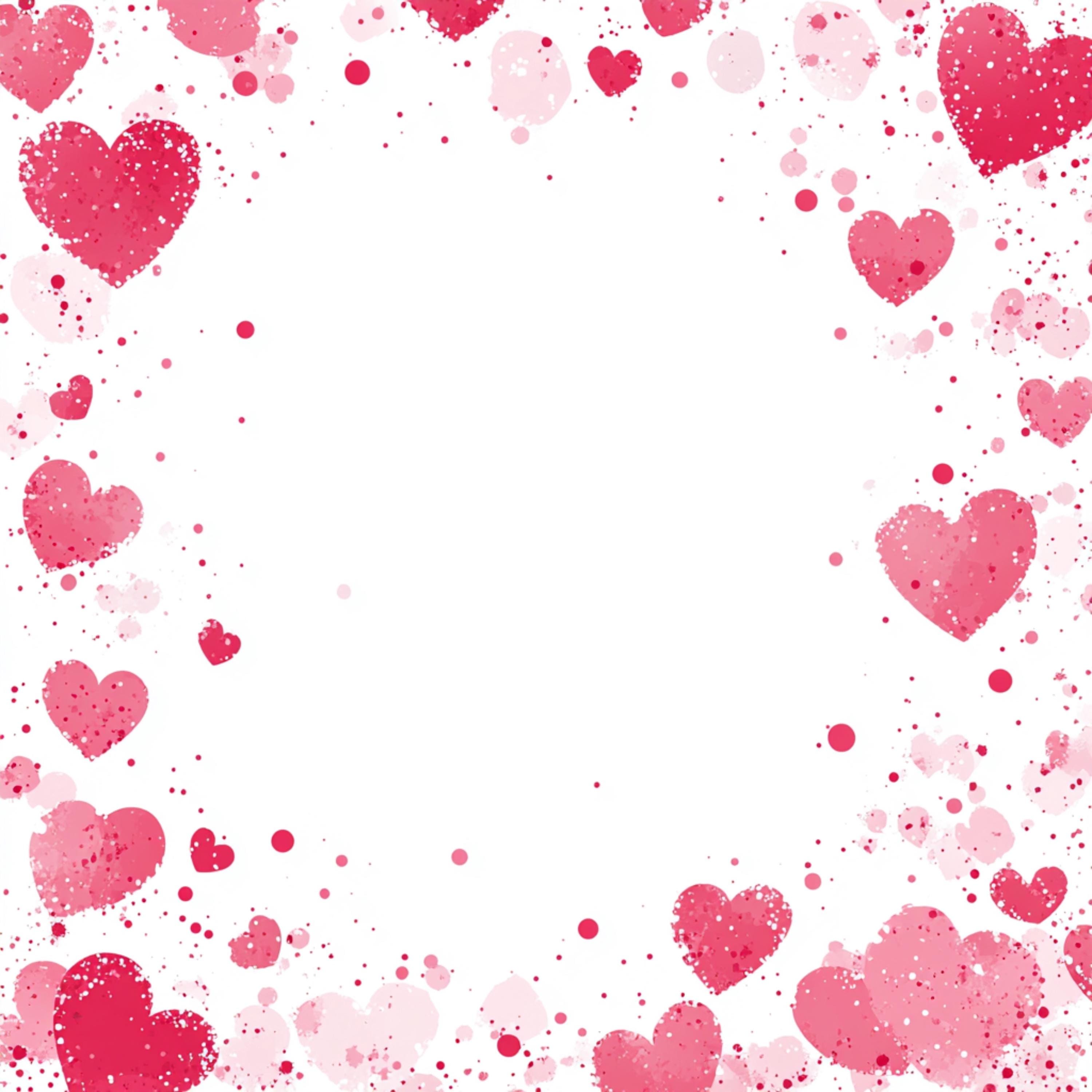 Pink Hearts Frame: Valentine's Day Border Clipart (JPG, Commercial Use ...