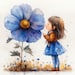 Watercolor Baby Girl Clipart: Flower Illustrations (JPG) - Etsy