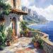 Coastal Mountain View Art: Provence House by the Sea (digital Download ...