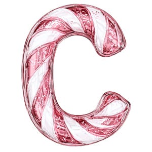 Pink Christmas Candy Alphabet Png: Glittering Candy Cane Font (digital ...
