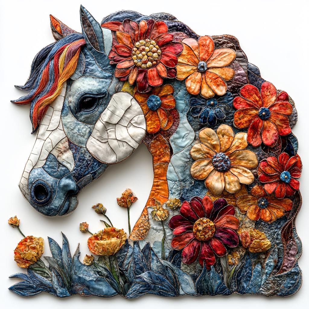Patchwork Horse Clipart: Rustic Farm Animal Art (digital Download) - Etsy