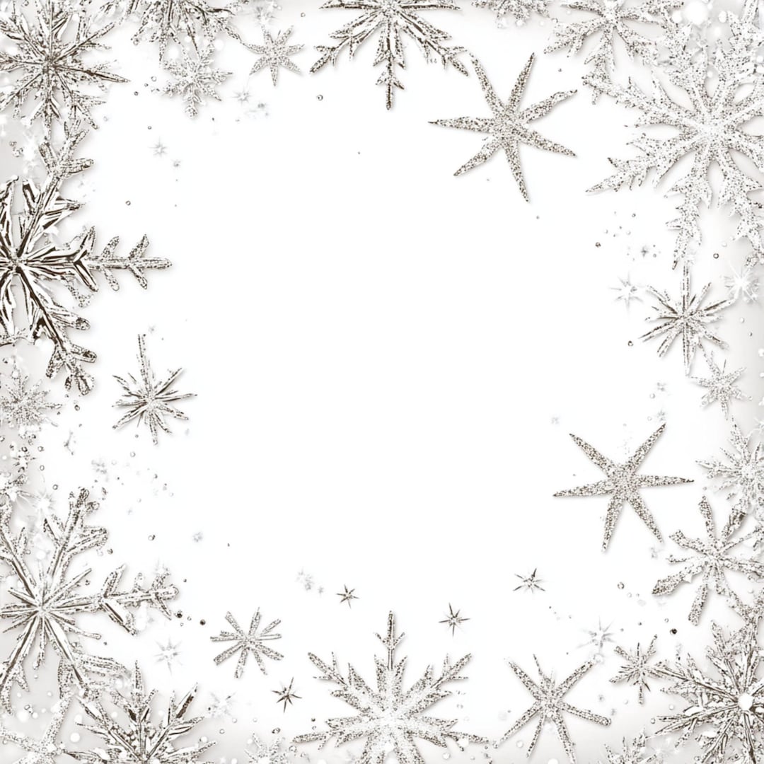 Snowflake Frame Digital Images: Christmas Winter Clipart (jpg) - Etsy