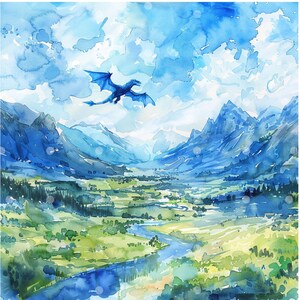 12 Magic Dragon Cliparts, JPG, Printable Watercolor Clipart Dragons ...