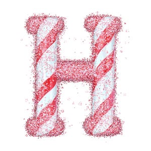 Pink Christmas Candy Alphabet Png: Glittering Candy Cane Font (digital ...