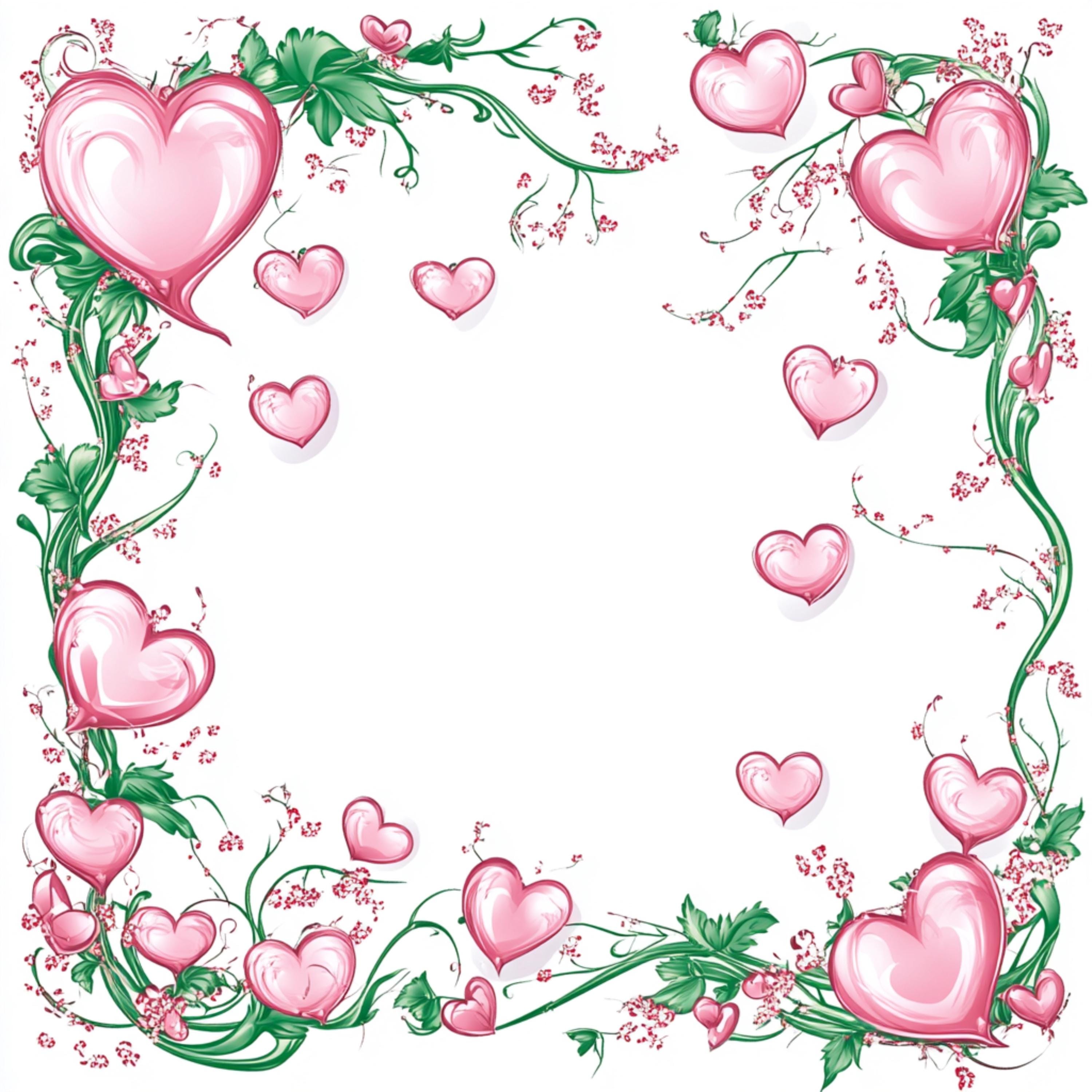 Heart Frame Clipart: Valentine's Day Romantic Designs (digital Download ...