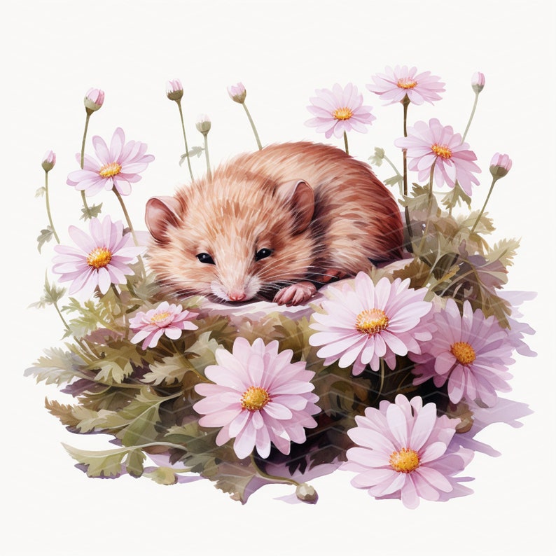 20 Mouse in a Flower Cliparts, JPG Image of a Mouse in a Flower ...