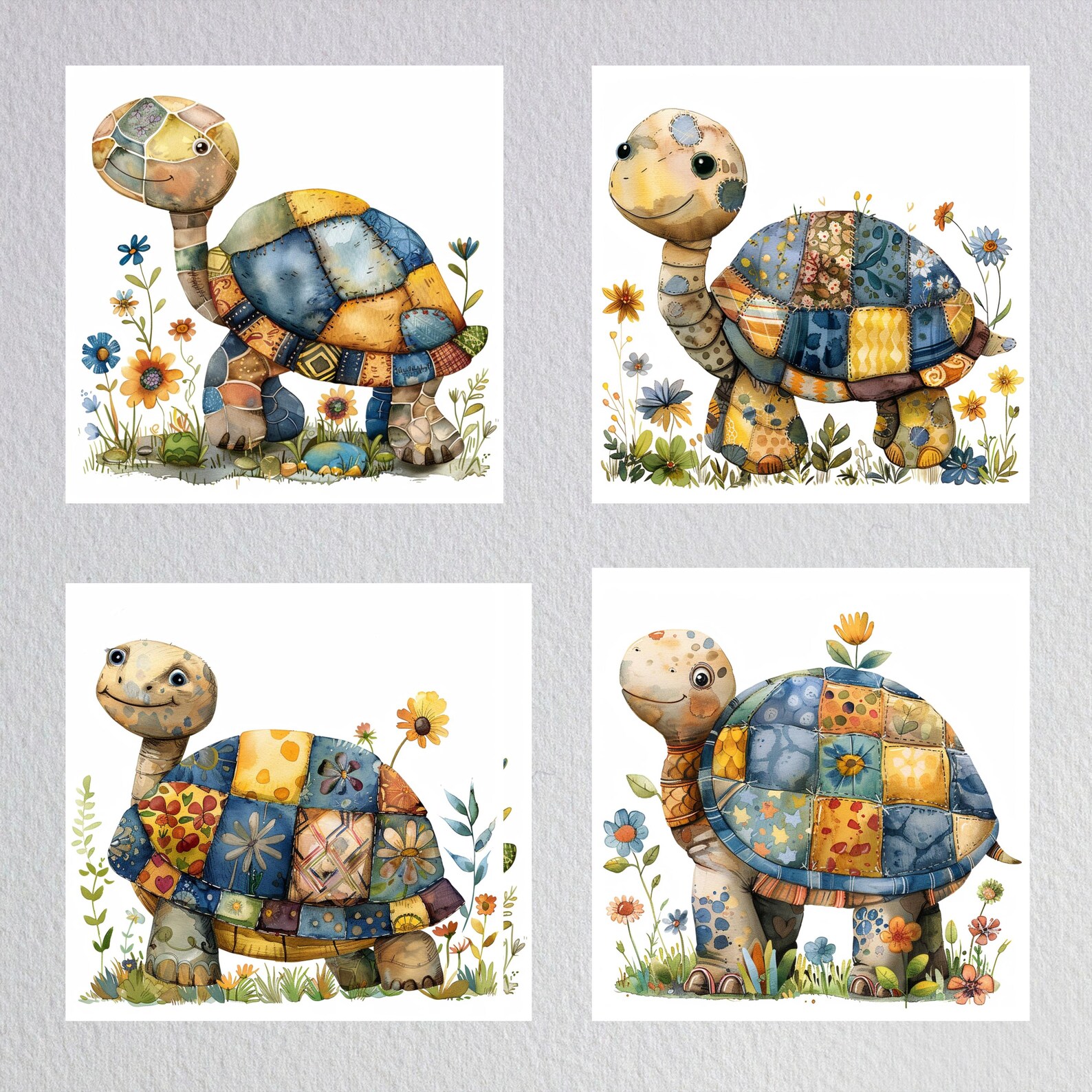 Patchwork Turtle Clipart, Cute Kids Wall Art (digital Download) - Etsy