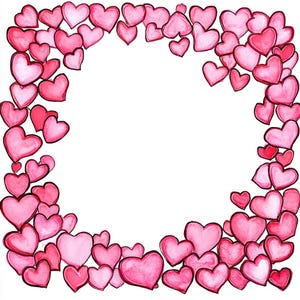 12 PNG Frame of Hearts, Transparent Background Valentines Day Clipart ...
