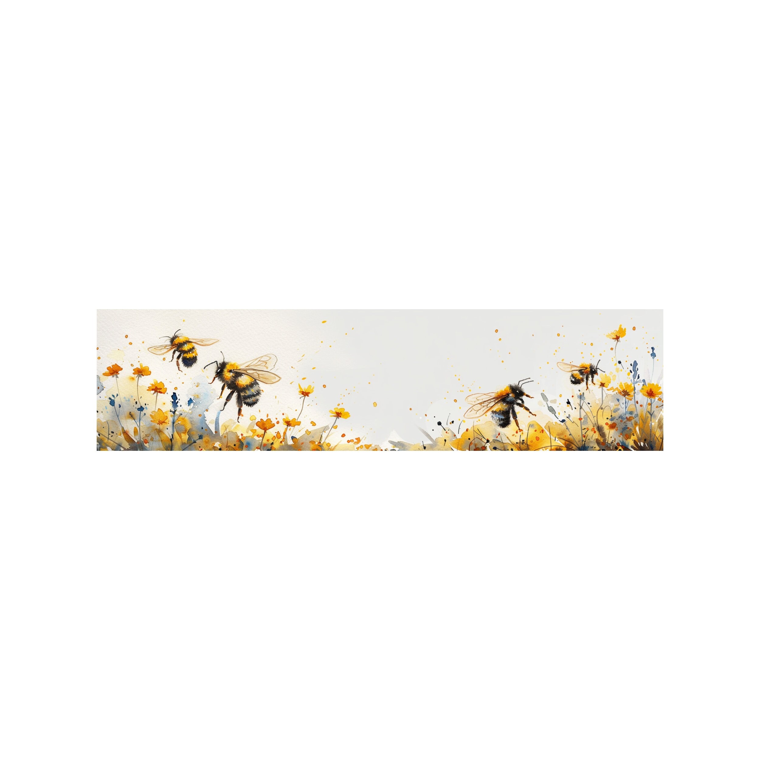 Bumblebee Flowers Border Clipart: High-resolution Bee PNG (commercial ...