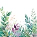 Watercolor Green Leaves Frame Clipart: Botanical PNG (digital Download ...