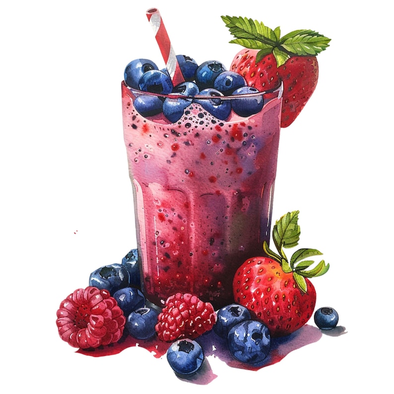 24 SMOOTHIE CLIPART, Png Summer Smoothie Clipart, Smoothie Wall Art ...