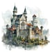 Watercolor Medieval Castle Clipart: Knight's Castle Images (digital) - Etsy