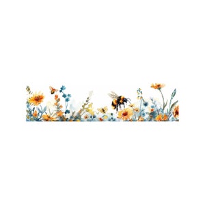 12 Bumblebee Border PNG Clipart, Bee Flowers Border Clipart PNG ...