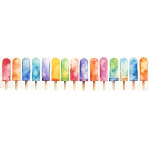 Popsicle Border Clipart: Watercolor PNG Bundle (digital Download) - Etsy