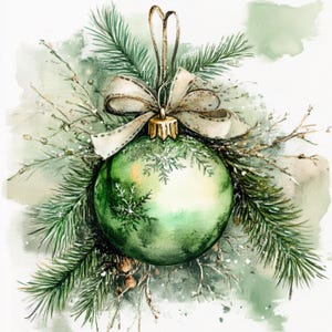 Christmas Ornament Clipart: Festive Holiday Decor Art (digital Download ...