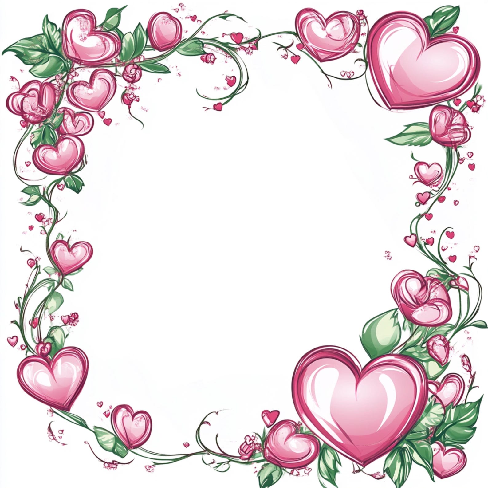 Heart Frame Clipart: Valentine's Day Romantic Designs (digital Download ...