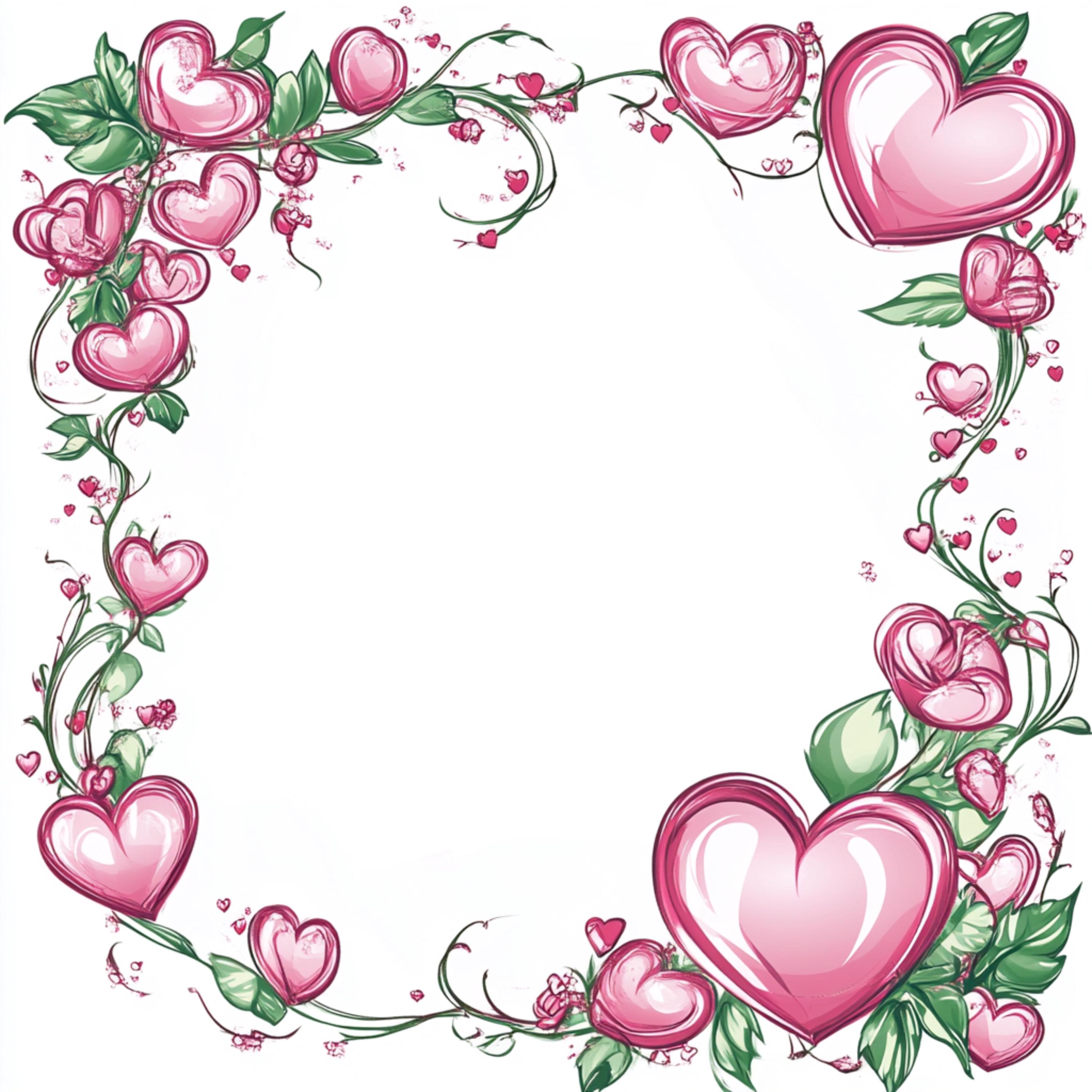 Heart Frame Clipart: Valentine's Day Romantic Designs (digital Download ...