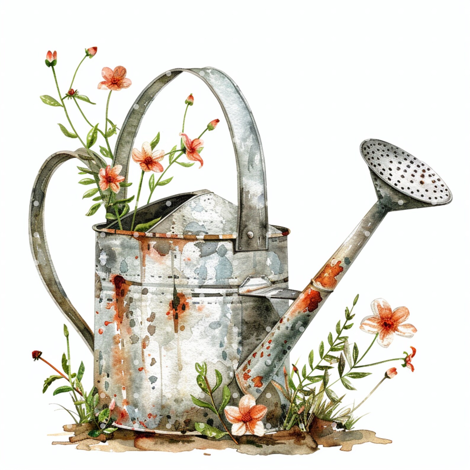 12 Vintage Gardening Tools Clipart Bundle, Watering Can, High Quality ...