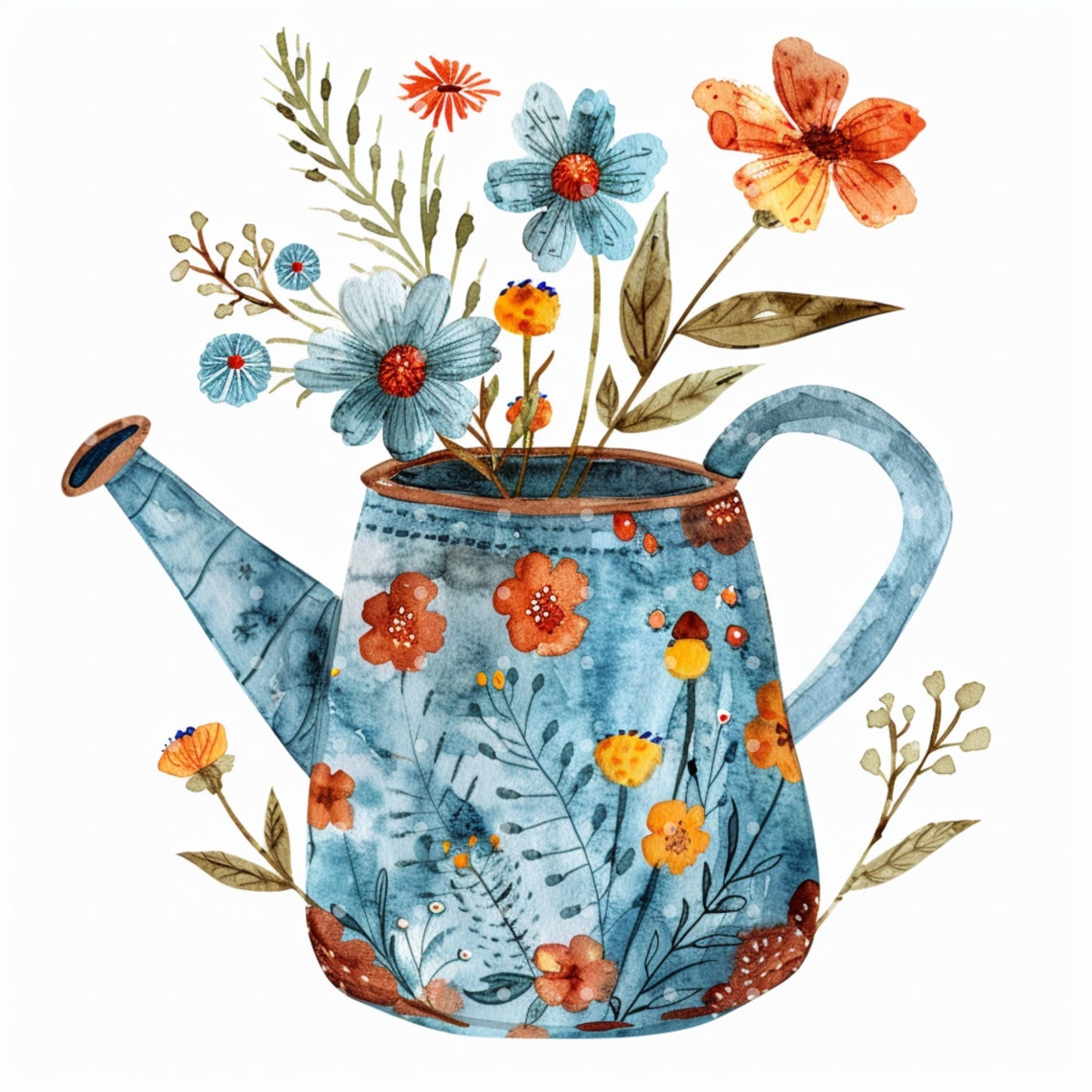 12 Vintage Gardening Tools Clipart Bundle, Watering Can, High Quality ...