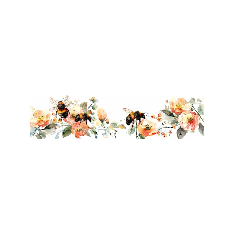 15 Bee Border PNG Clipart, Flowers Border Clipart PNG, Bumblebee Border ...